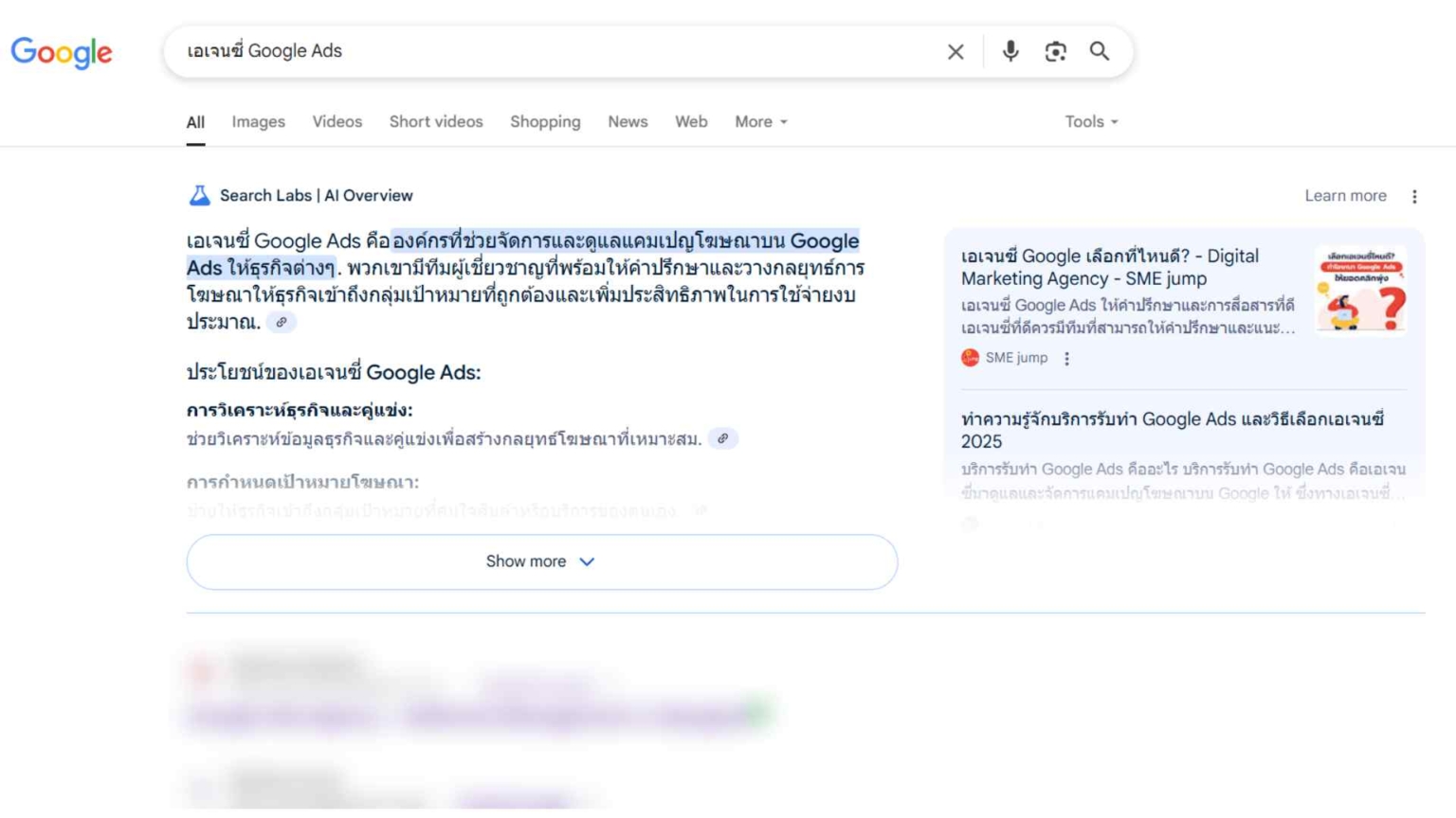 AI Overview และ SEO - SME jump